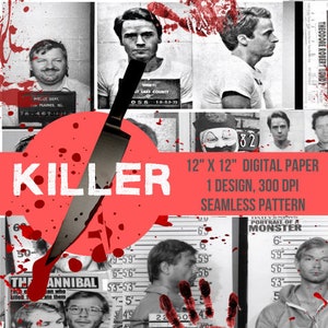 SERIAL KILLER Seamless - REPEAT Pattern Digital Art - True Crime ...