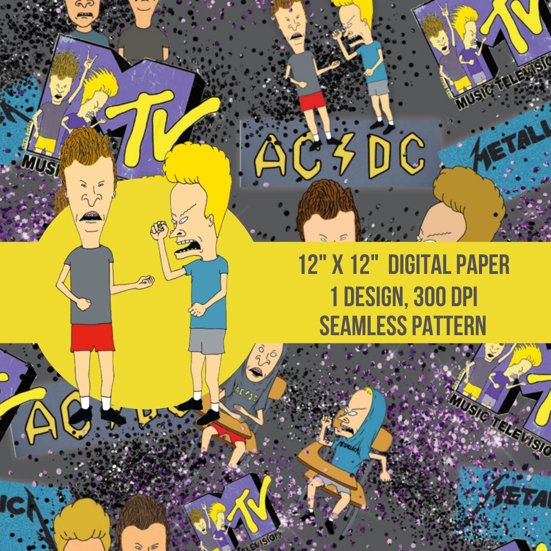 BEAVIS and BUTTHEAD - REPEAT Pattern - Digital Seamless Files - 90's ...