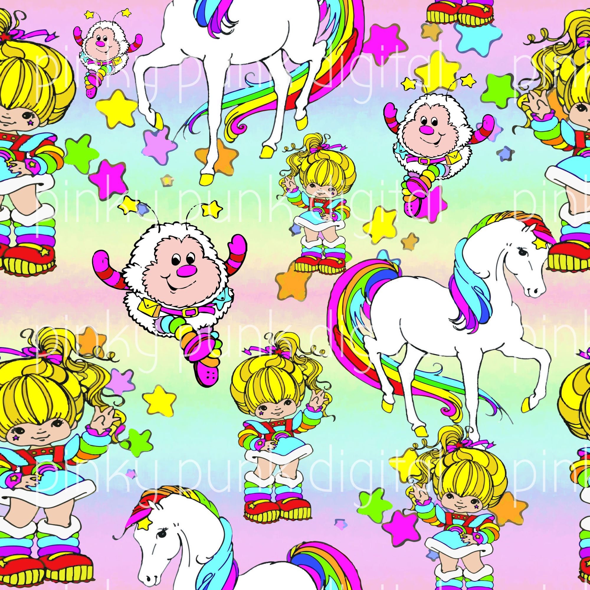 RAINBOW BRITE REPEAT Pattern Digital Seamless Files - Etsy UK