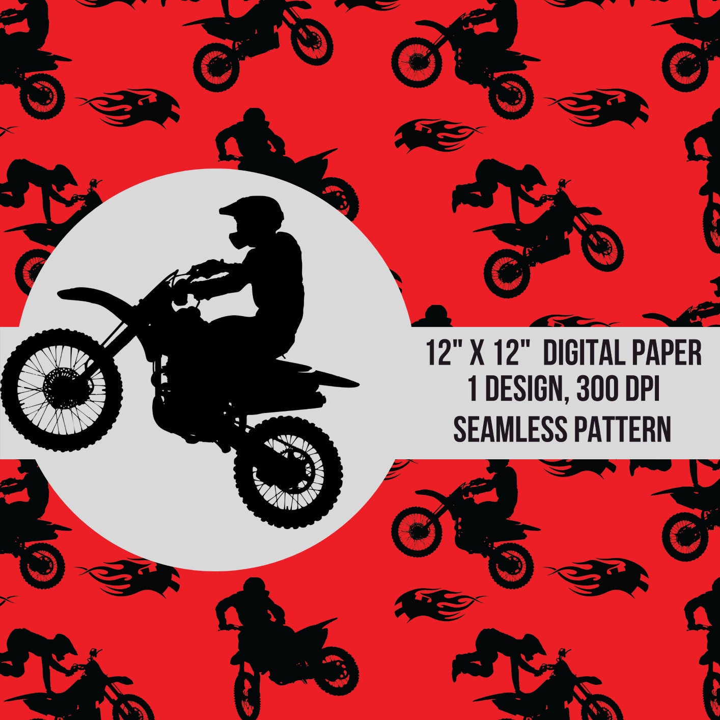 MOTOCROSS Dirt Bike - REPEAT Pattern - Digital Seamless Files - BOYS ...