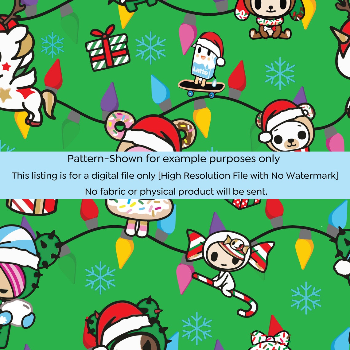 Kawaii TOKIDOKI Christmas Seamless Digital File, 4 Designs Rainbow ...