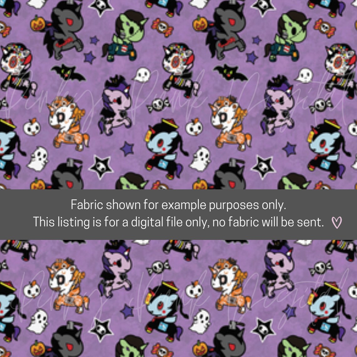 Kawaii TOKIDOKI Seamless Digital File HALLOWEEN Unicorno Rainbow ...