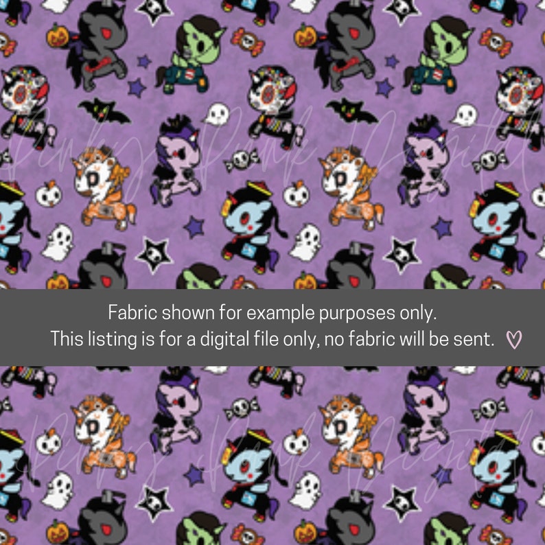 Kawaii TOKIDOKI Seamless Digital File HALLOWEEN Unicorno Rainbow ...