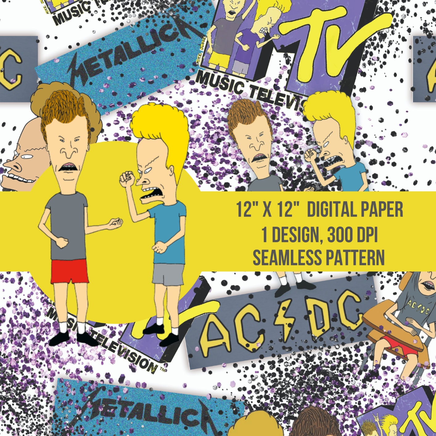BEAVIS + BUTTHEAD - REPEAT Pattern - Digital Seamless Files - 90's ...