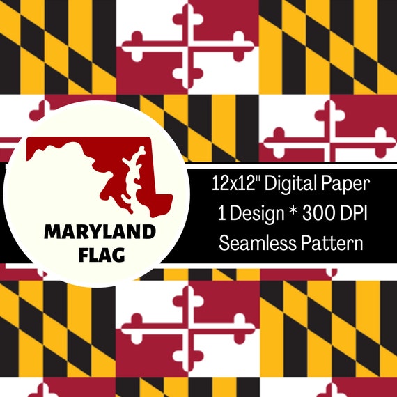MARYLAND FLAG Seamless Digital File Baltimore State Flag - Etsy