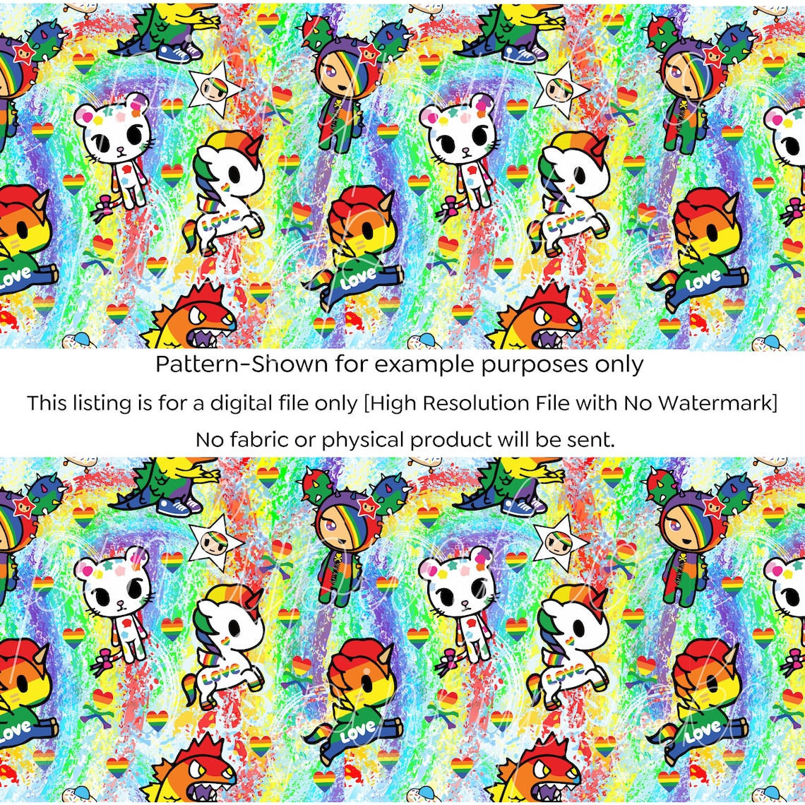 Rainbow Unicorno Seamless Pattern, Pride Fabric Print (digital File) - Etsy