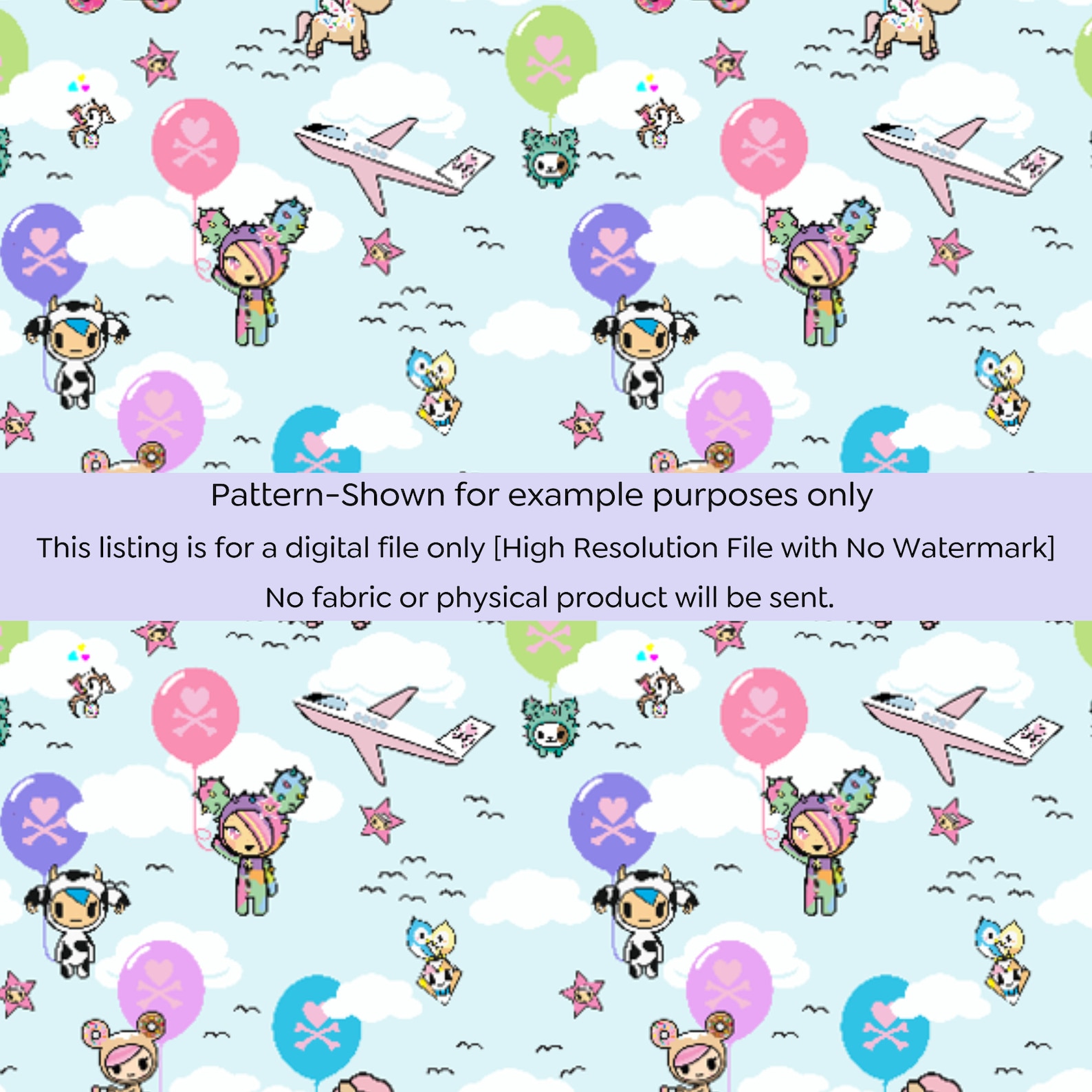 Tokidoki Donutella Seamless Pattern, Rainbow Digital Paper (SVG, PNG ...