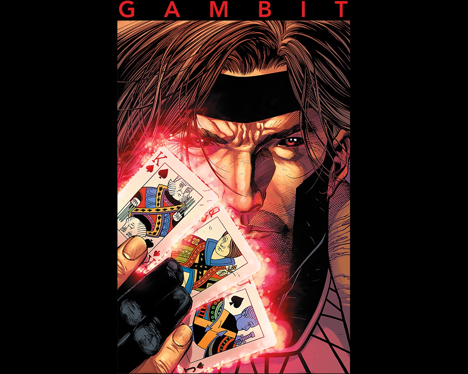 Gambit Glowing Cards Graphic Design Marvel X-Men Glowing | Etsy