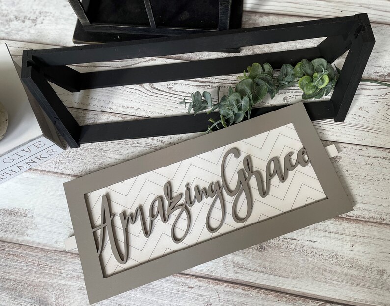Wooden Amazing Grace Sign | Add on Sign That Works With Interchangeable ...
