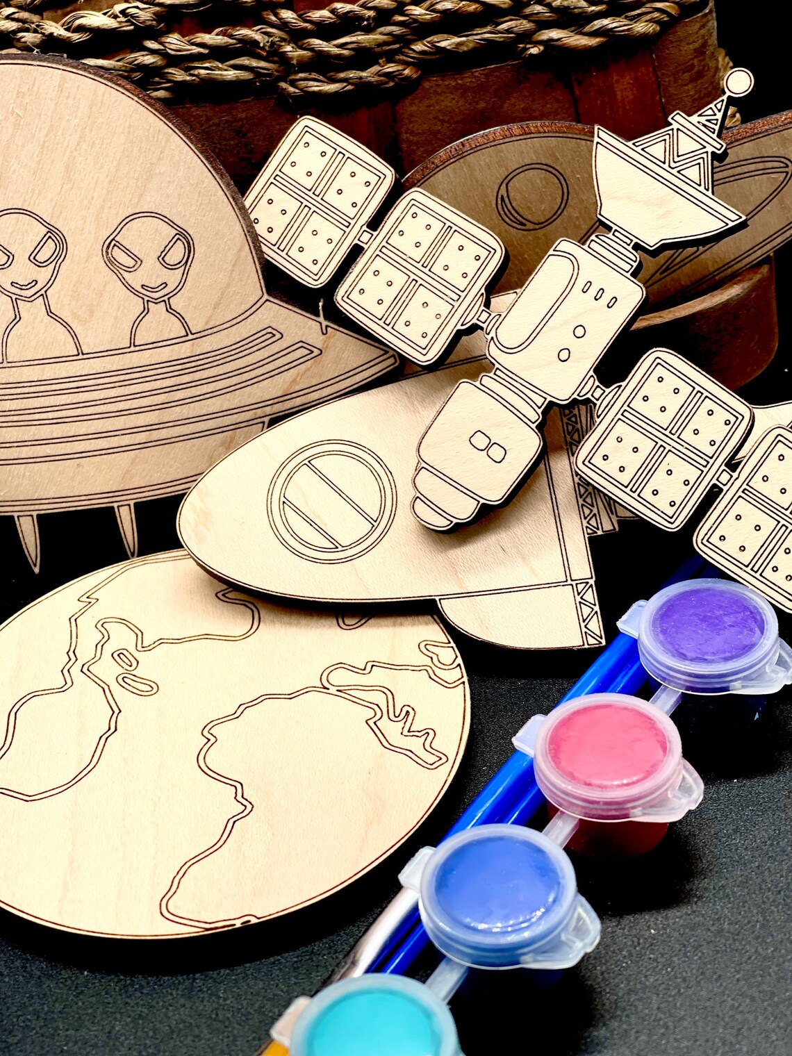 DIY Wood Paint Kit for Kids Space Paint Kit DIY Paint Set | Etsy