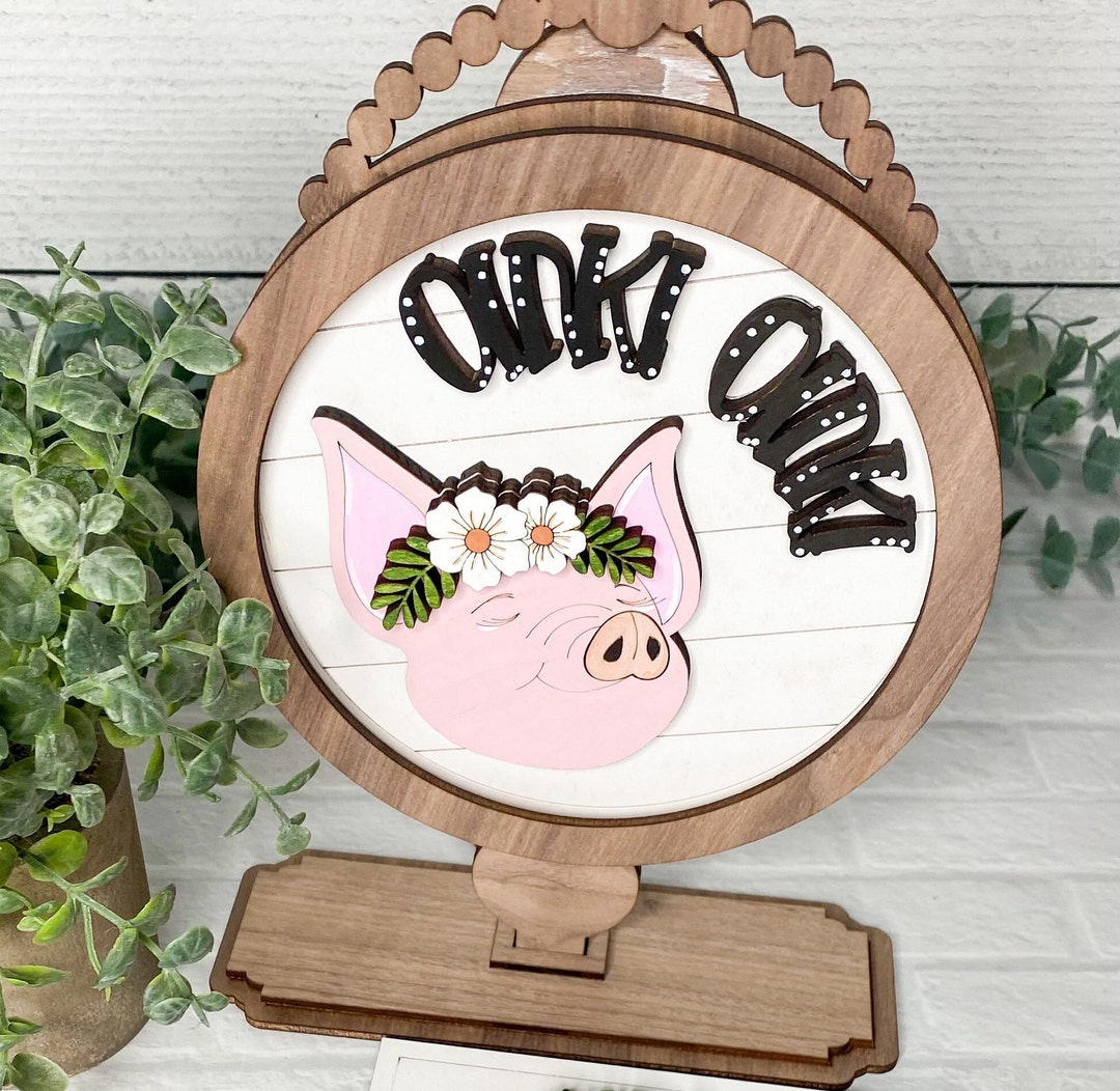 Pig Interchangeable Set | Interchangeable for Wooden Rustic Circle ...