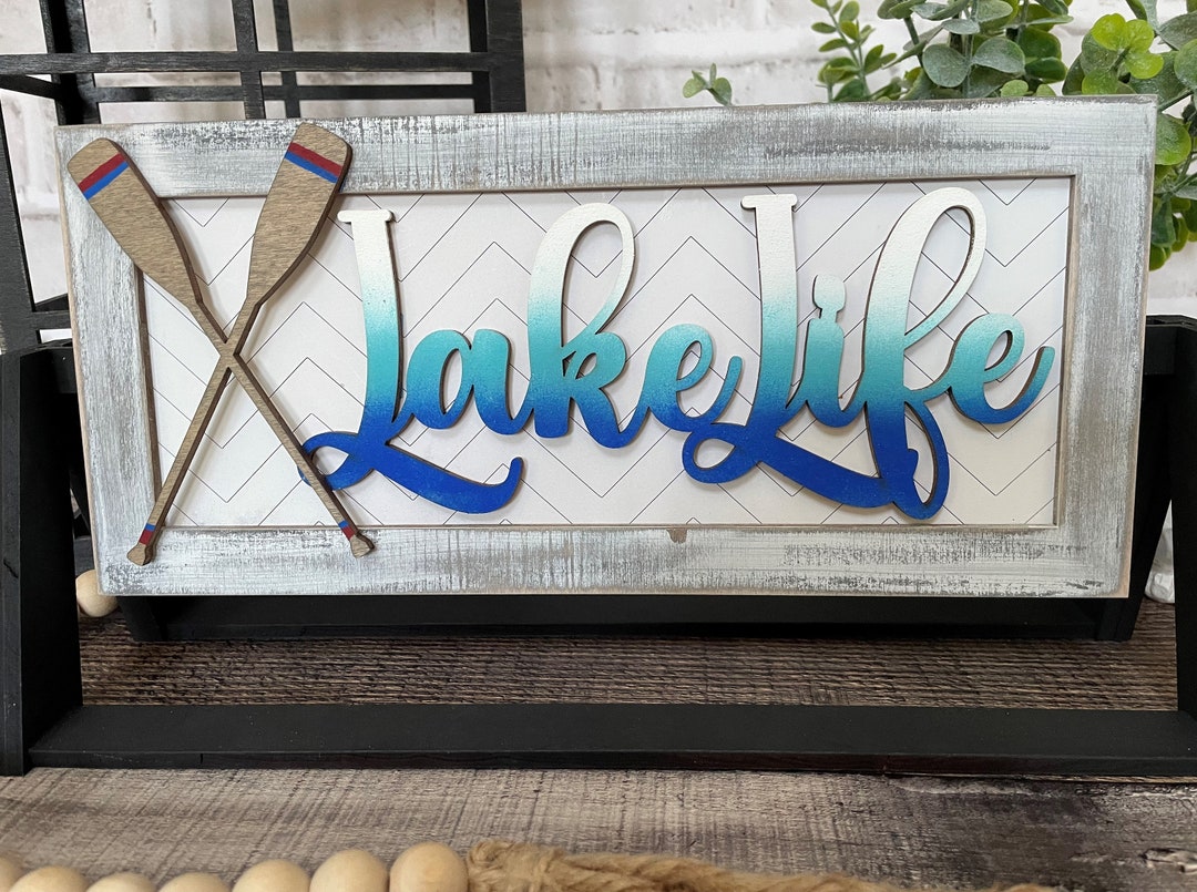 Wooden Rustic Lake Life Sign | Add on Sign That Works With ...