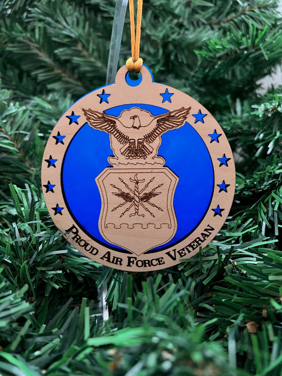 Wood Engraved Veteran Christmas Ornaments | Military Veteran Christmas ...