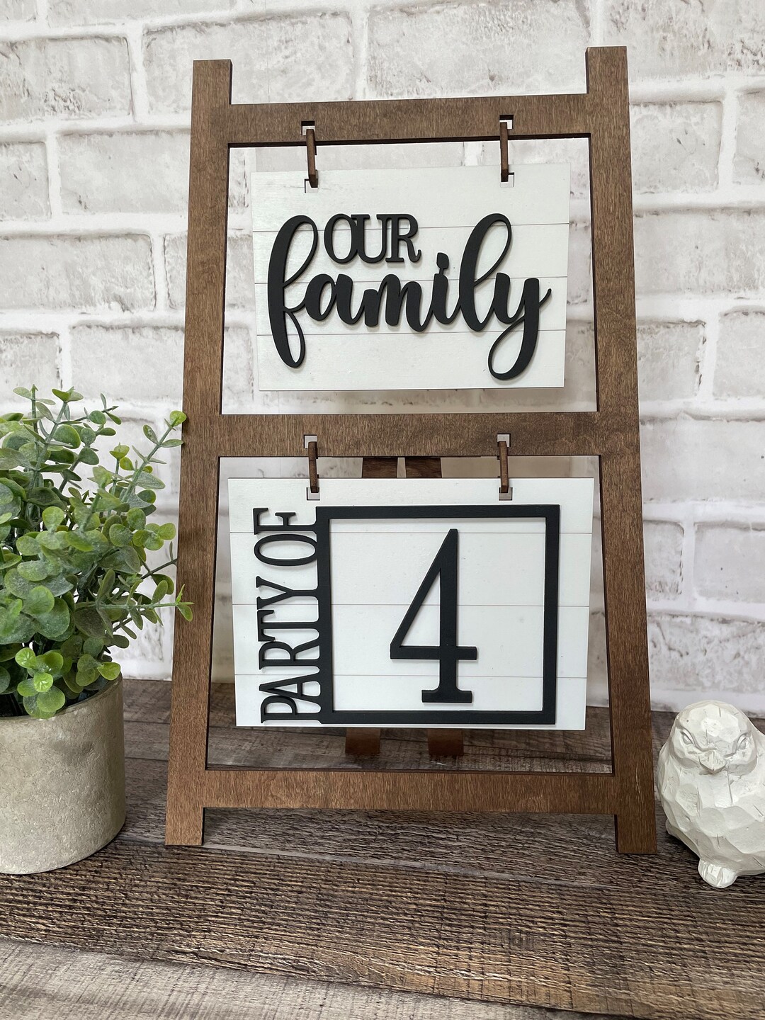 Wooden Ladder Frame Our Family Add on Set | Interchangeable Holiday and ...