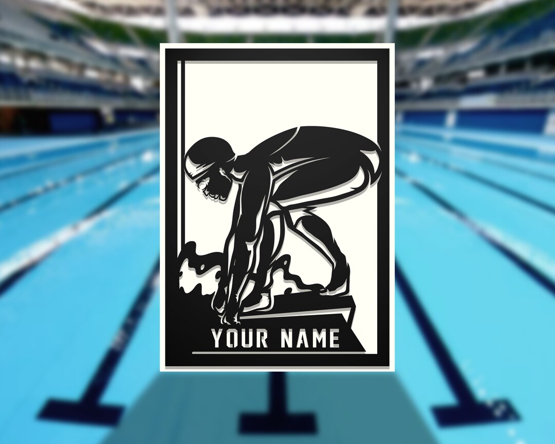 Swimming Stadium Series | Personalized Swimmer Sign | Customized ...
