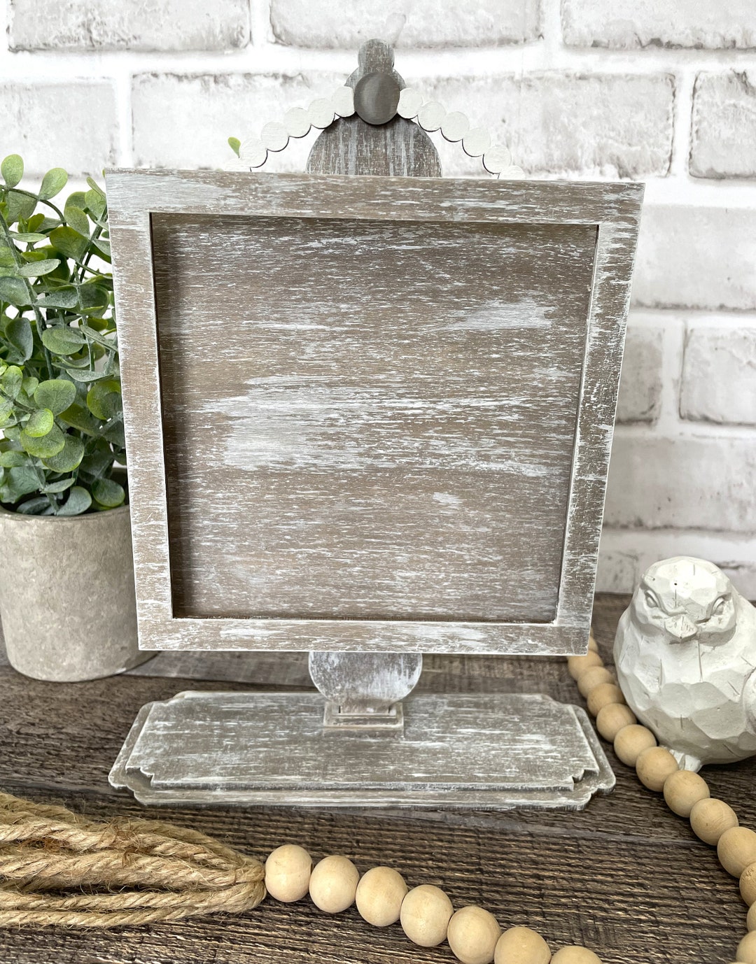 Wooden Rustic Farmhouse Square Tabletop Shelf | Works With ...