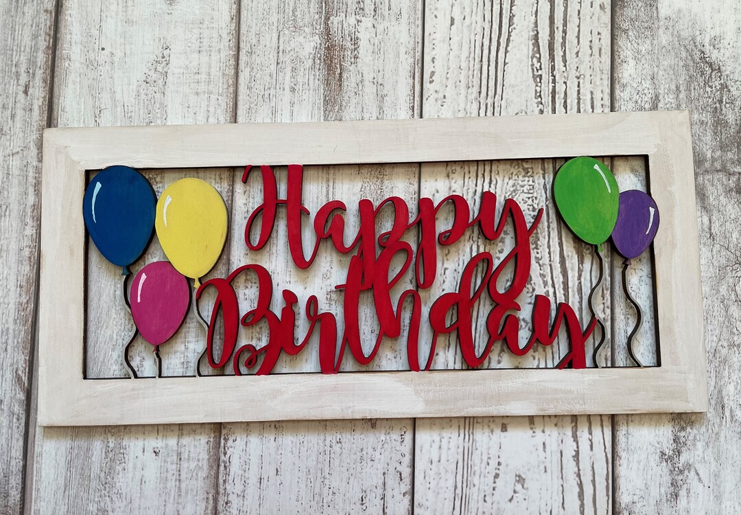 Wooden Rustic Happy Birthday Sign | Add on Sign That Works With ...