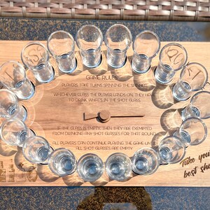 18 Glass Shot Glass Roulette Board | Shot Roulette Game With Spinner ...
