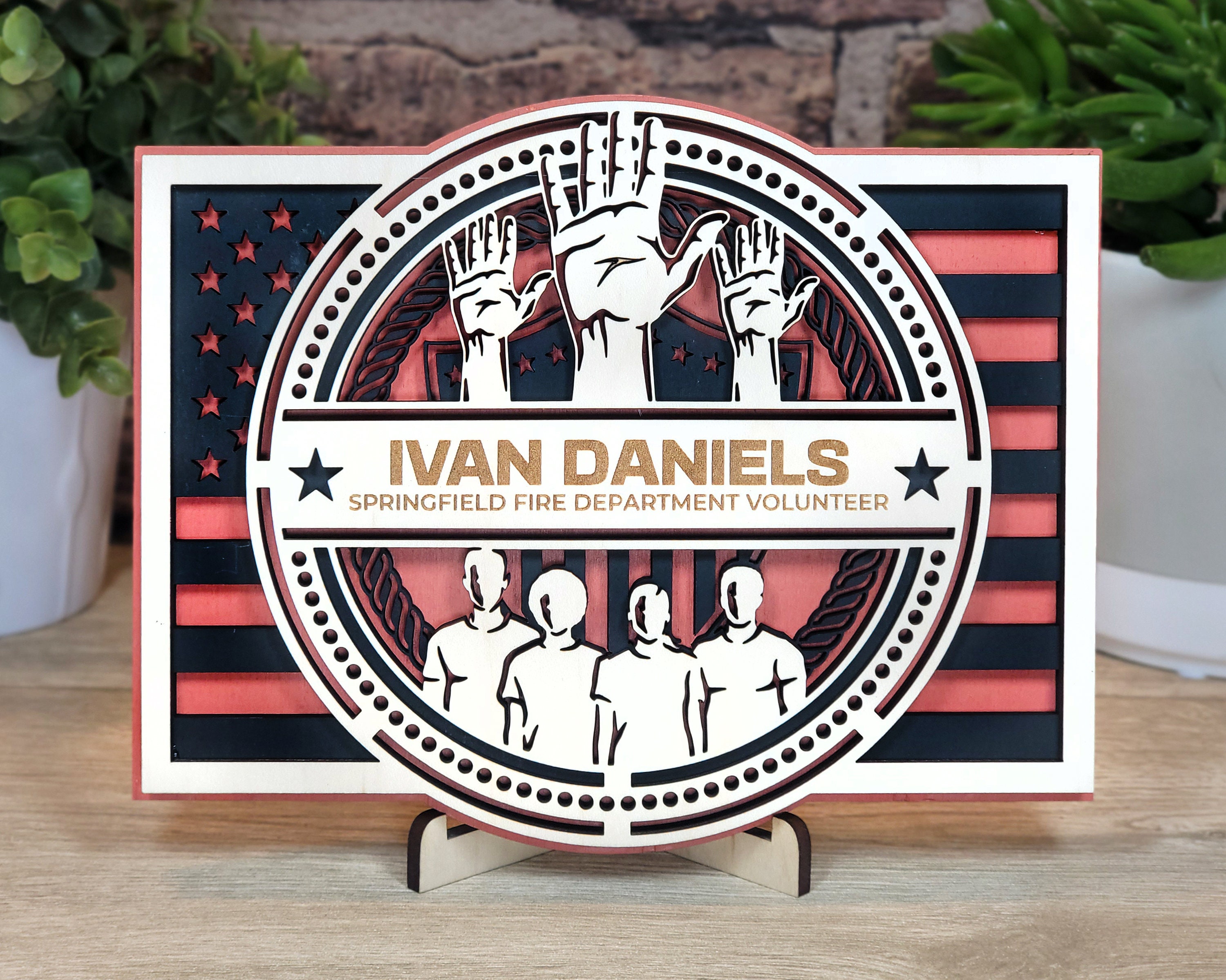 Wood First Responder Plaques With Backers Wood Engraved - Etsy