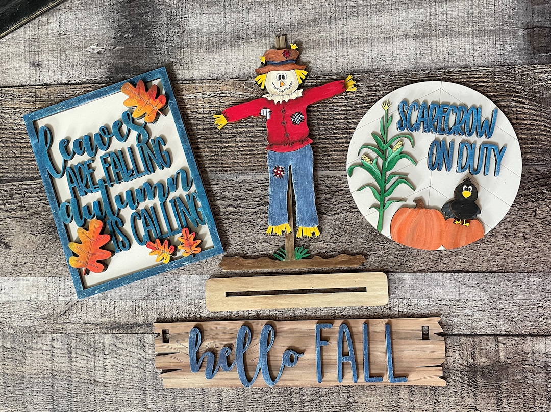 Wooden Fall Scarecrow Add on for Farmhouse Crate and Wagon | Scarecrow ...