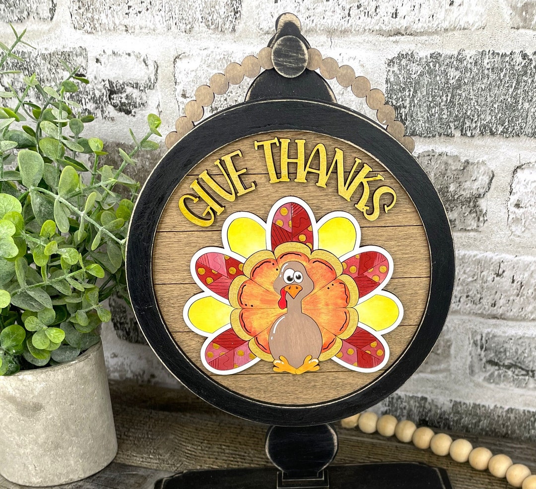 Give Thanks Turkey Interchangeable Set | Interchangeable for Wooden ...