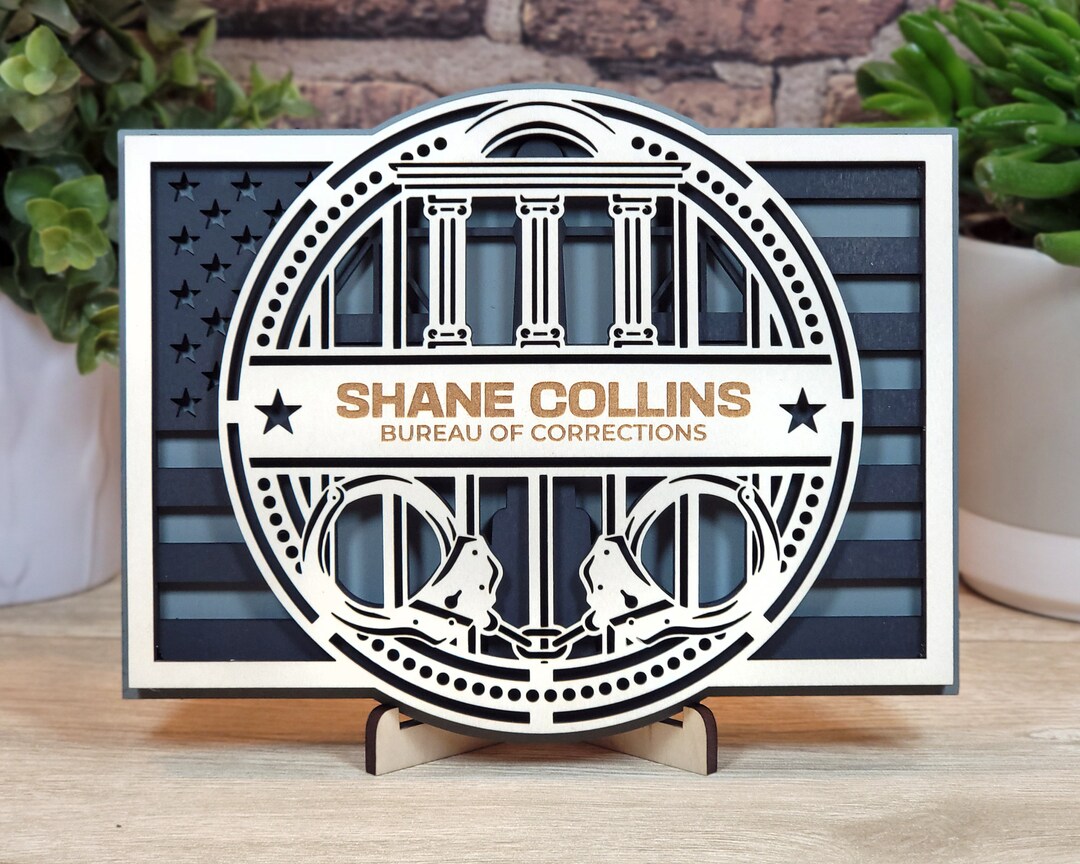 Wood First Responder Plaque With Backer | Wood Engraved Corrections ...