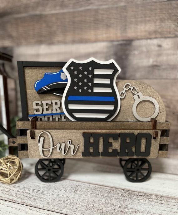 Wooden Hero Police Officer Add on for Farmhouse Crate and - Etsy