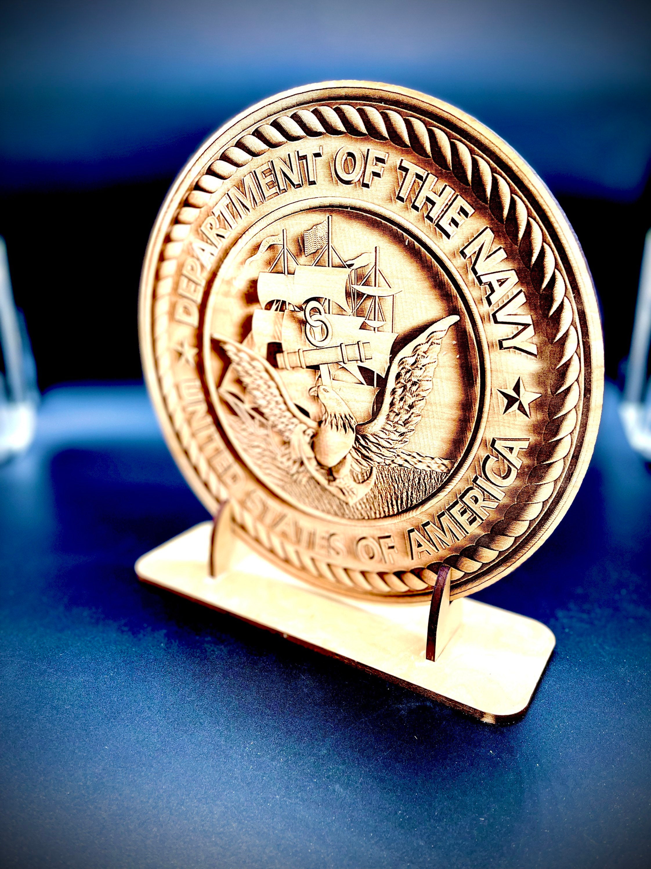 Wood Engraved Military Wall Art | 2D Military Emblem | Engraved ...