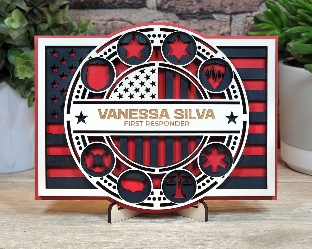 Wood First Responder Plaques With Backer | Wood Engraved First ...