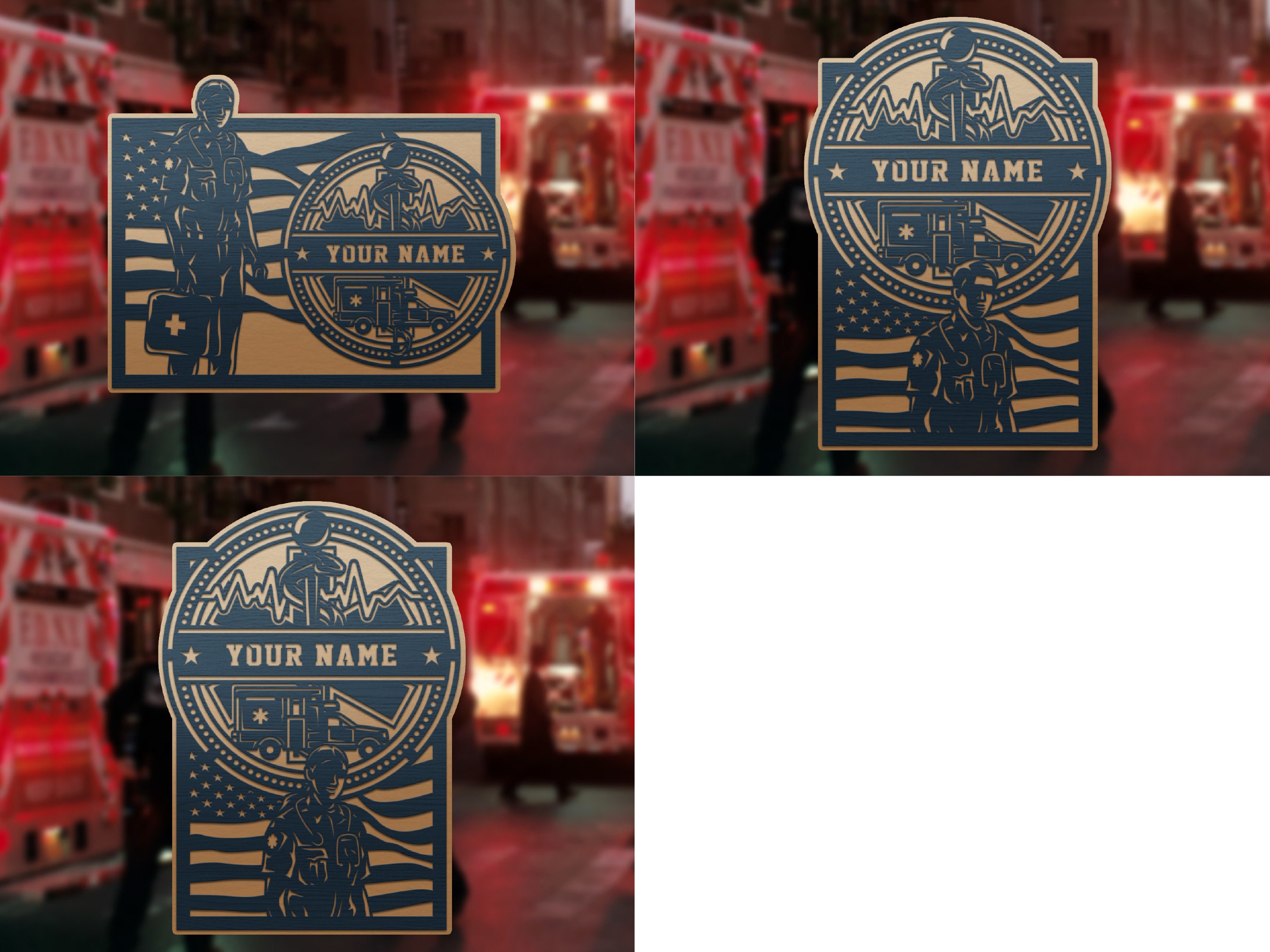 Wood First Responder Plaques With Backer Wood Engraved - Etsy
