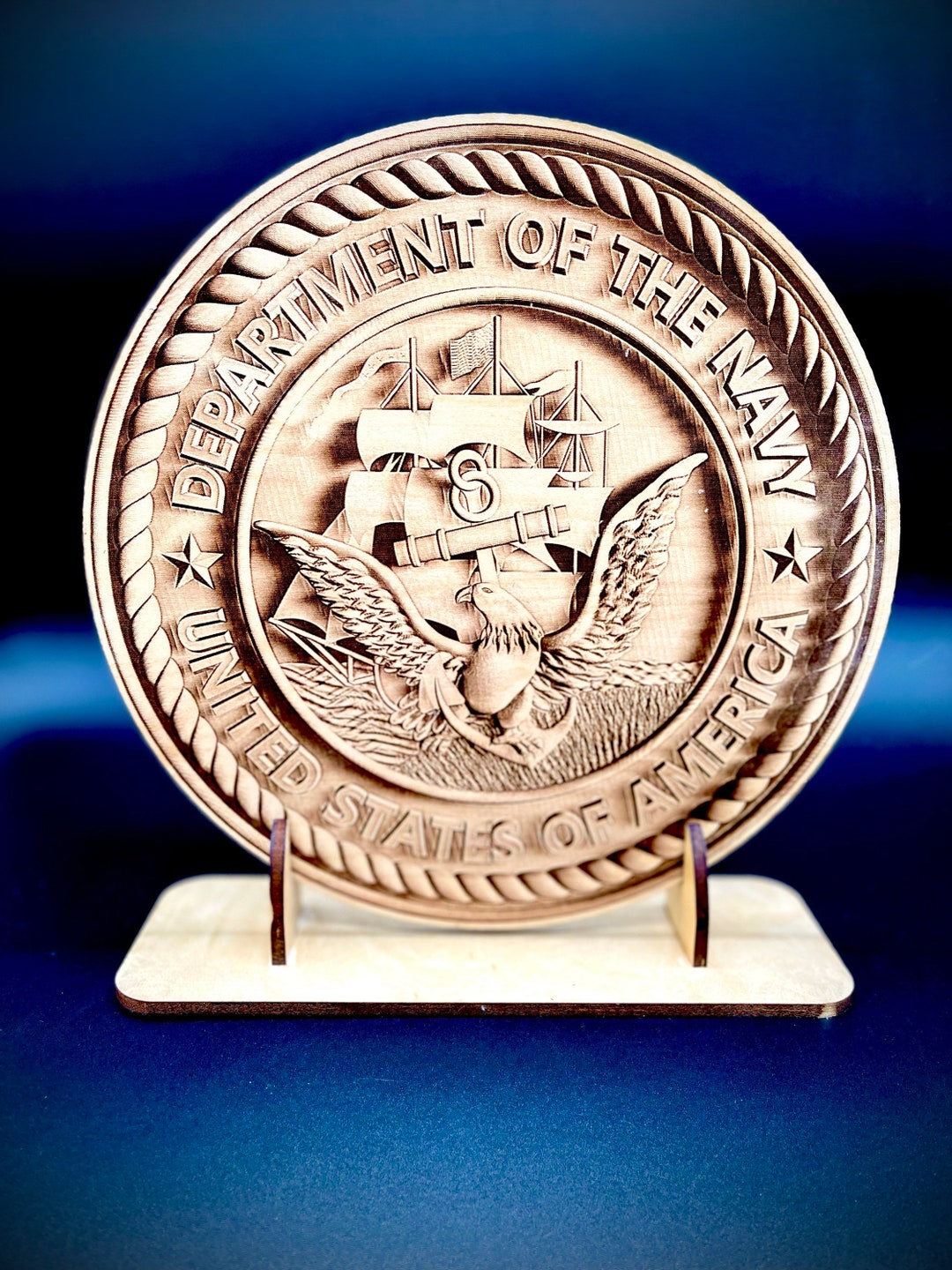 Wood Engraved Military Wall Art | 2D Military Emblem | Engraved ...