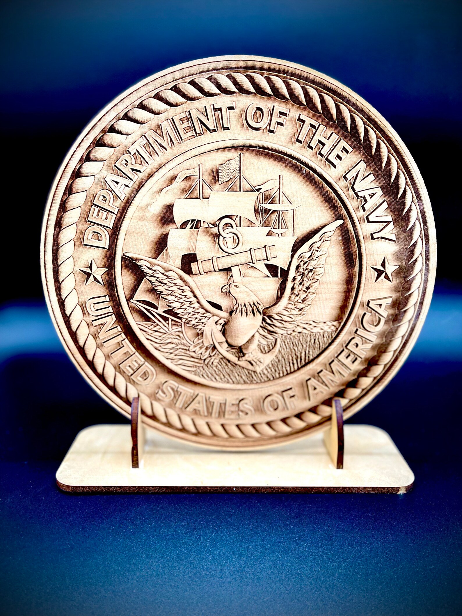 Wood Engraved Military Wall Art | 2D Military Emblem | Engraved ...