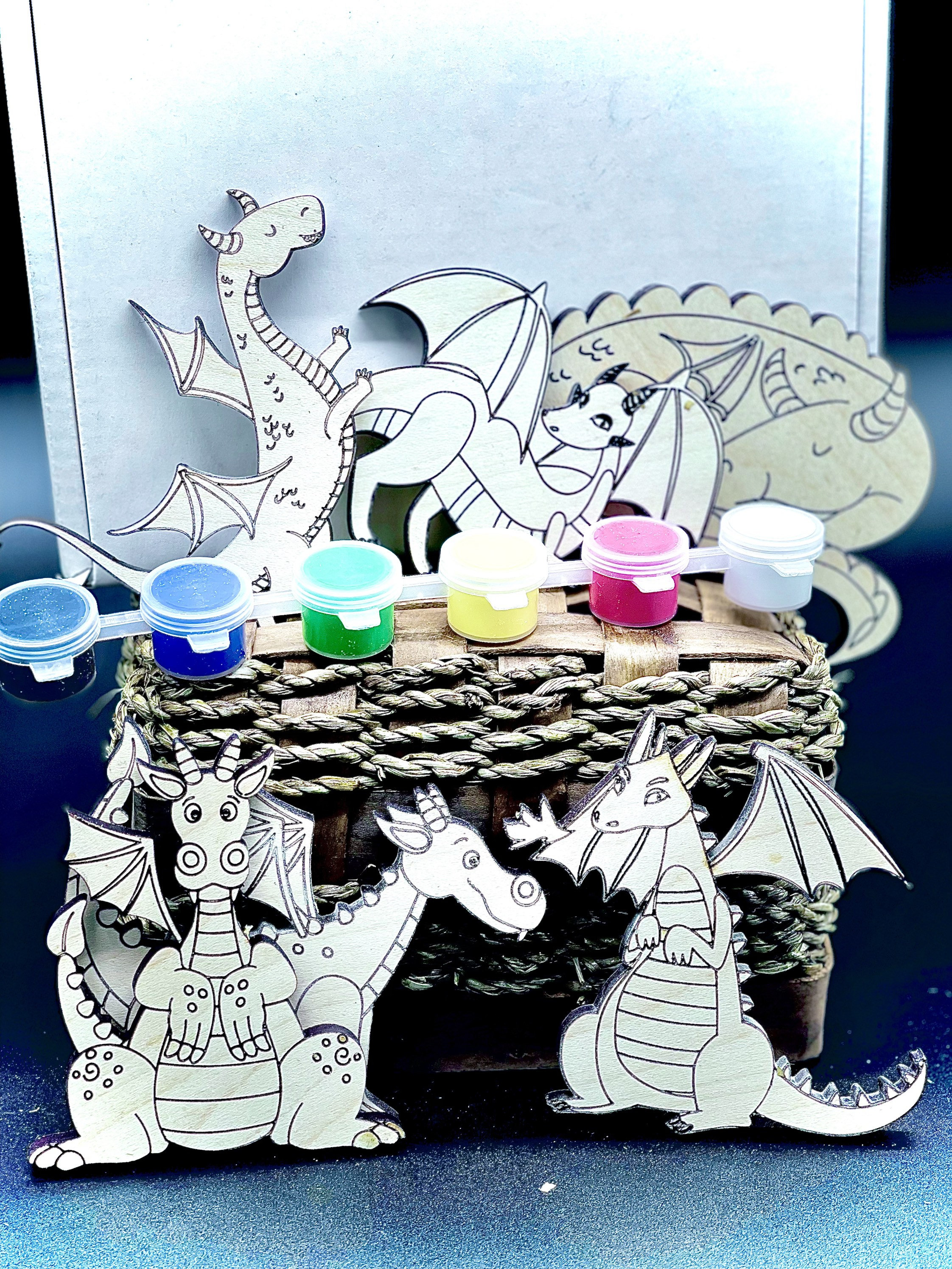 DIY Wood Paint Kit for Kids Dragon Paint Kit DIY Paint Set - Etsy
