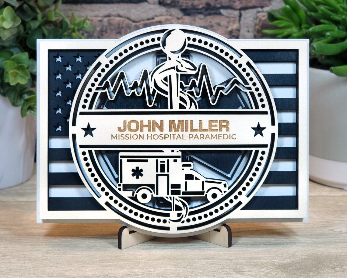 Wood First Responder Plaques With Backer Wood Engraved - Etsy