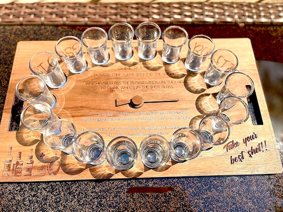 18 Glass Shot Glass Roulette Board Shot Roulette Game With | Etsy