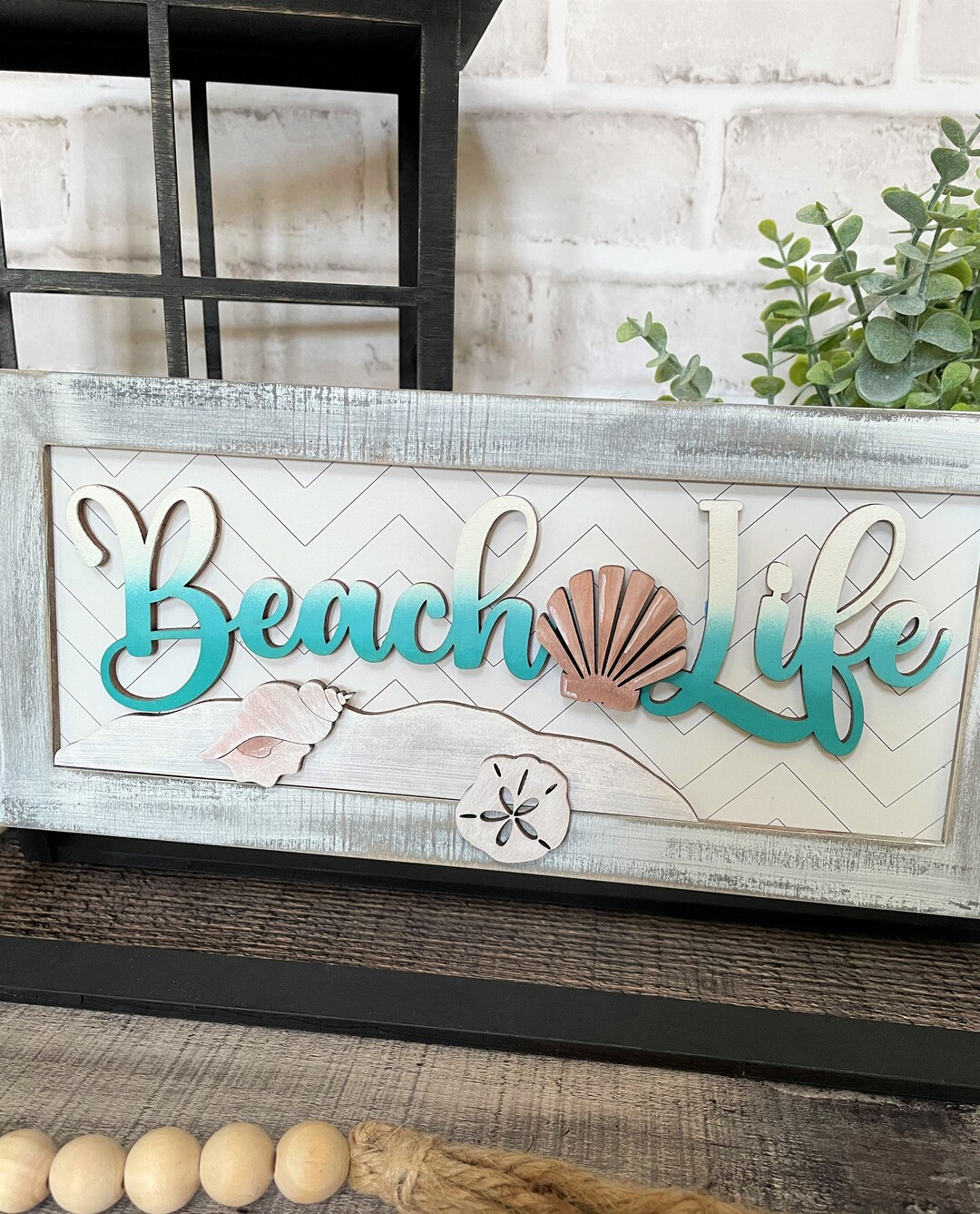 Wooden Rustic Beach Life Sign | Add on Sign That Works With ...