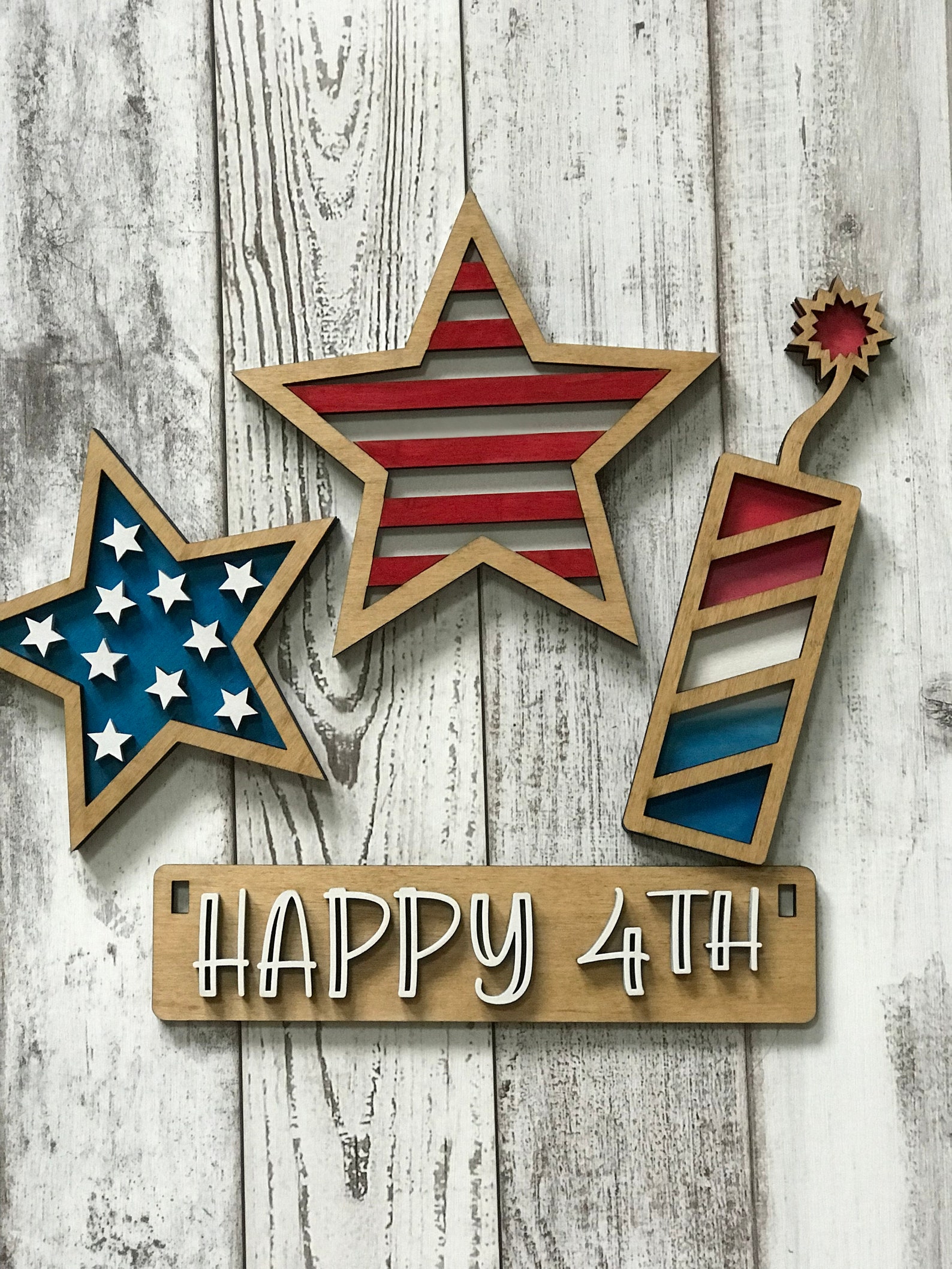 Wooden Fourth of July Add on for Farmhouse Crate and Wagon | USA Add on ...