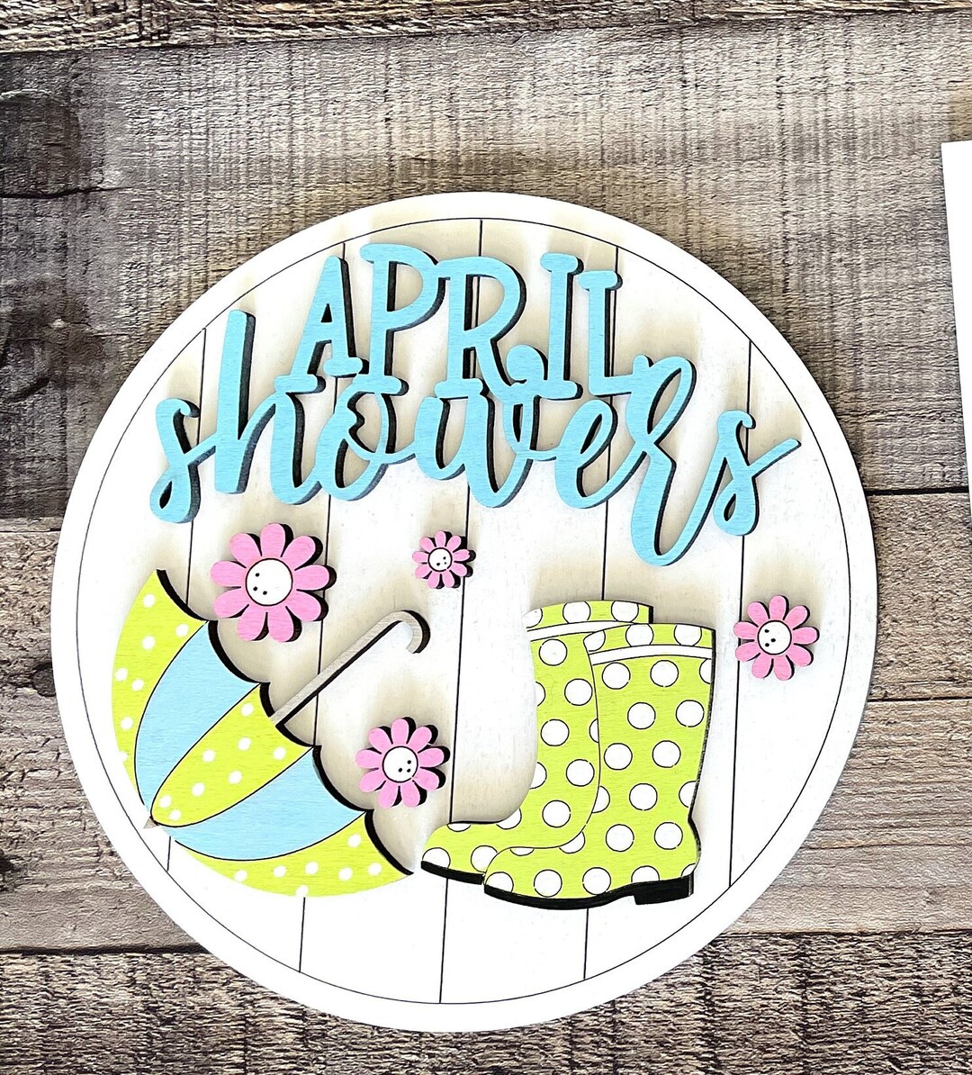 April Showers Interchangeable Set | Interchangeable for Wooden Rustic ...