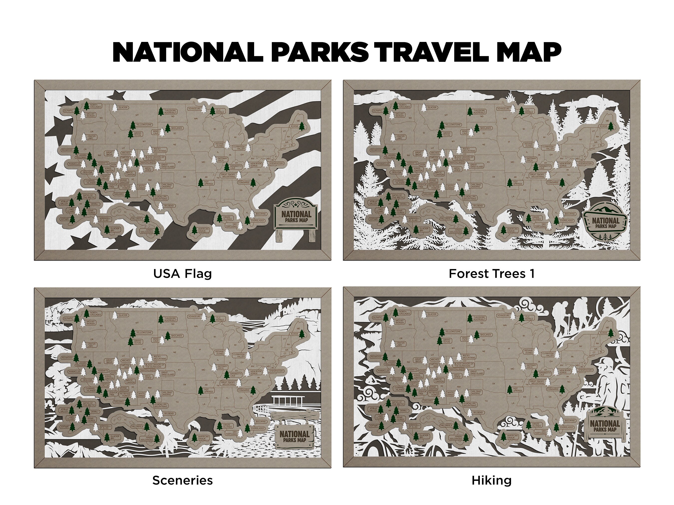US National Parks Travel Guide Map of US National Parks - Etsy