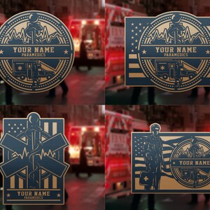 Wood First Responder Plaques With Backer | Wood Engraved Paramedic ...