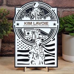 Wood First Responder Plaques With Backer | Wood Engraved Paramedic ...