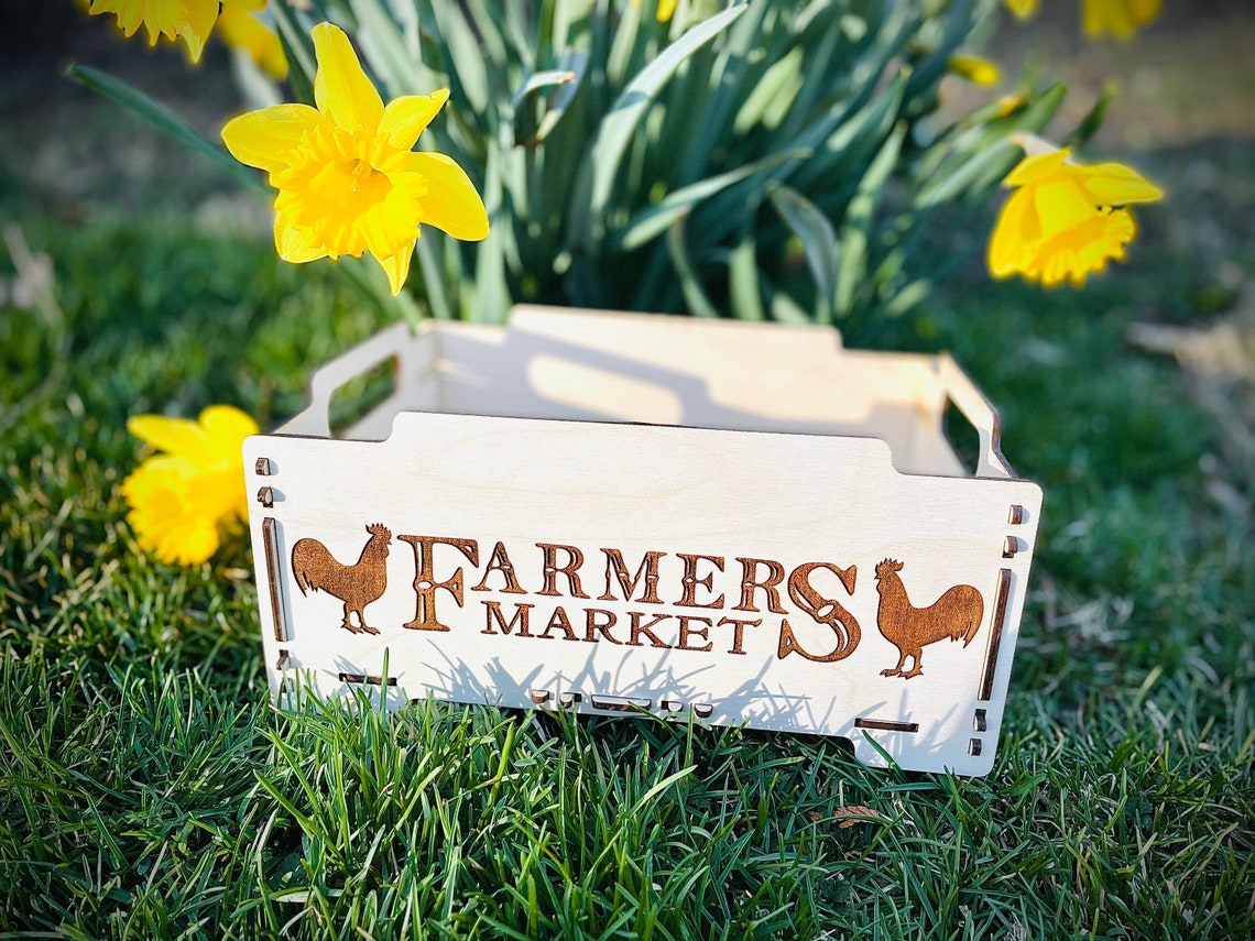 Stackable Farmer's Market Boxes | Wooden Crate for Storage | Garden Box ...