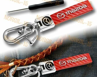 Red Leather Mazda Keychain - Etsy