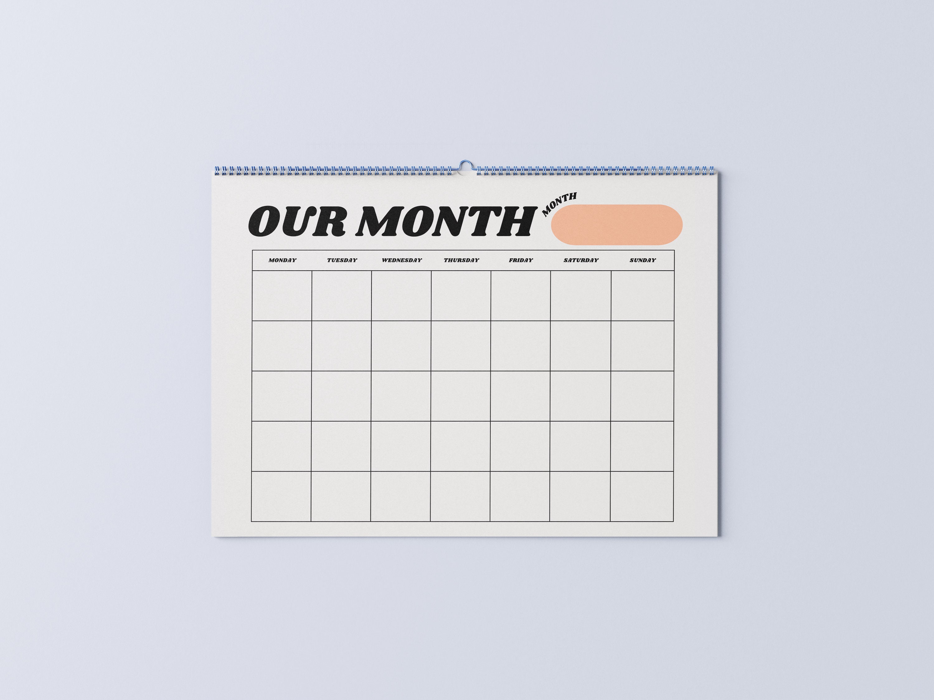 OUR MONTH CALENDAR- Digital Version - Etsy