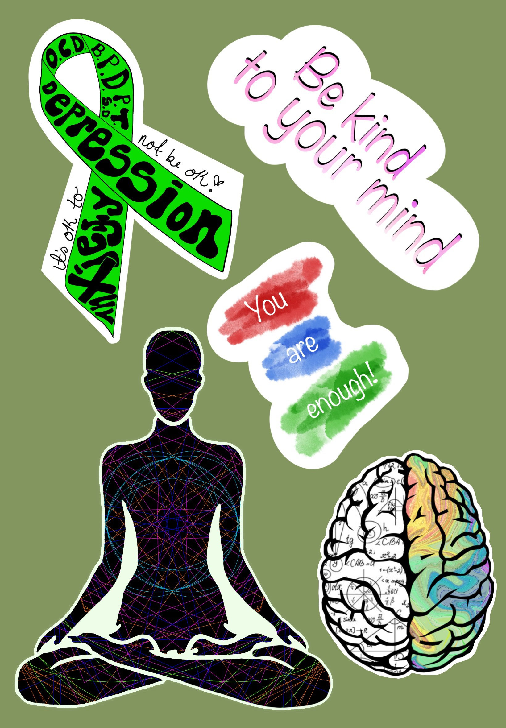 Mental health awareness sticker pack | Etsy