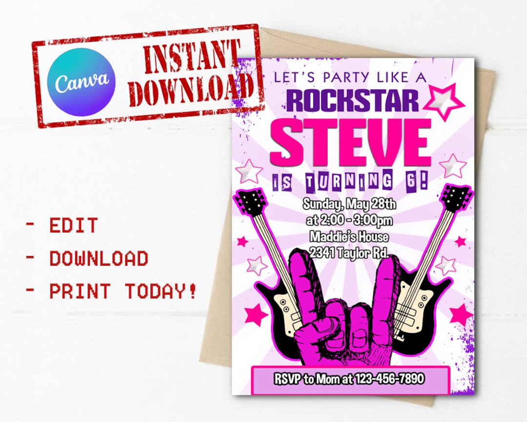 Rockstar Geburtstag, Rockstar Party, Rock n Roll Geburtstag, Rock n ...