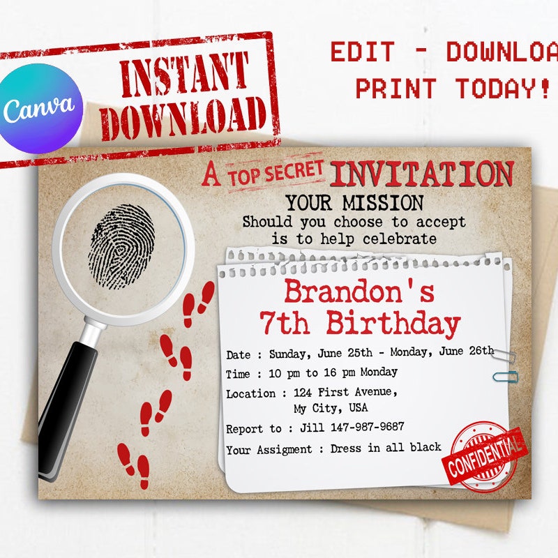 Secret Agent Party - Etsy