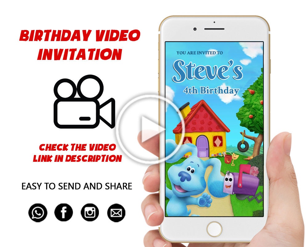 Blue's Clues Invitation, Blue's Clues and You Birthday Video Invitation ...