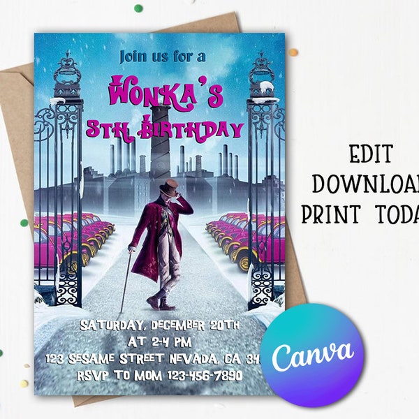 Chocolate Factory Birthday Party Invitation - Etsy