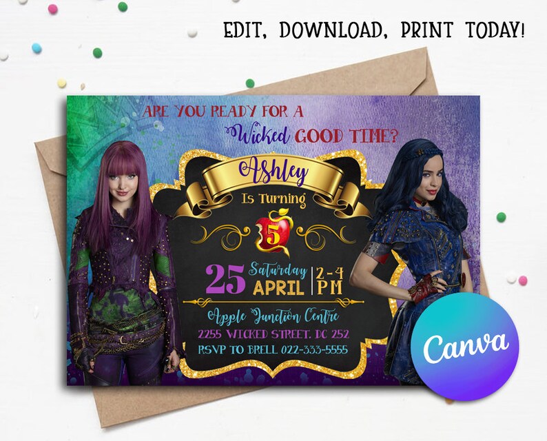 Descendants Invitation, Descendants Invitation Instant, Descendants ...